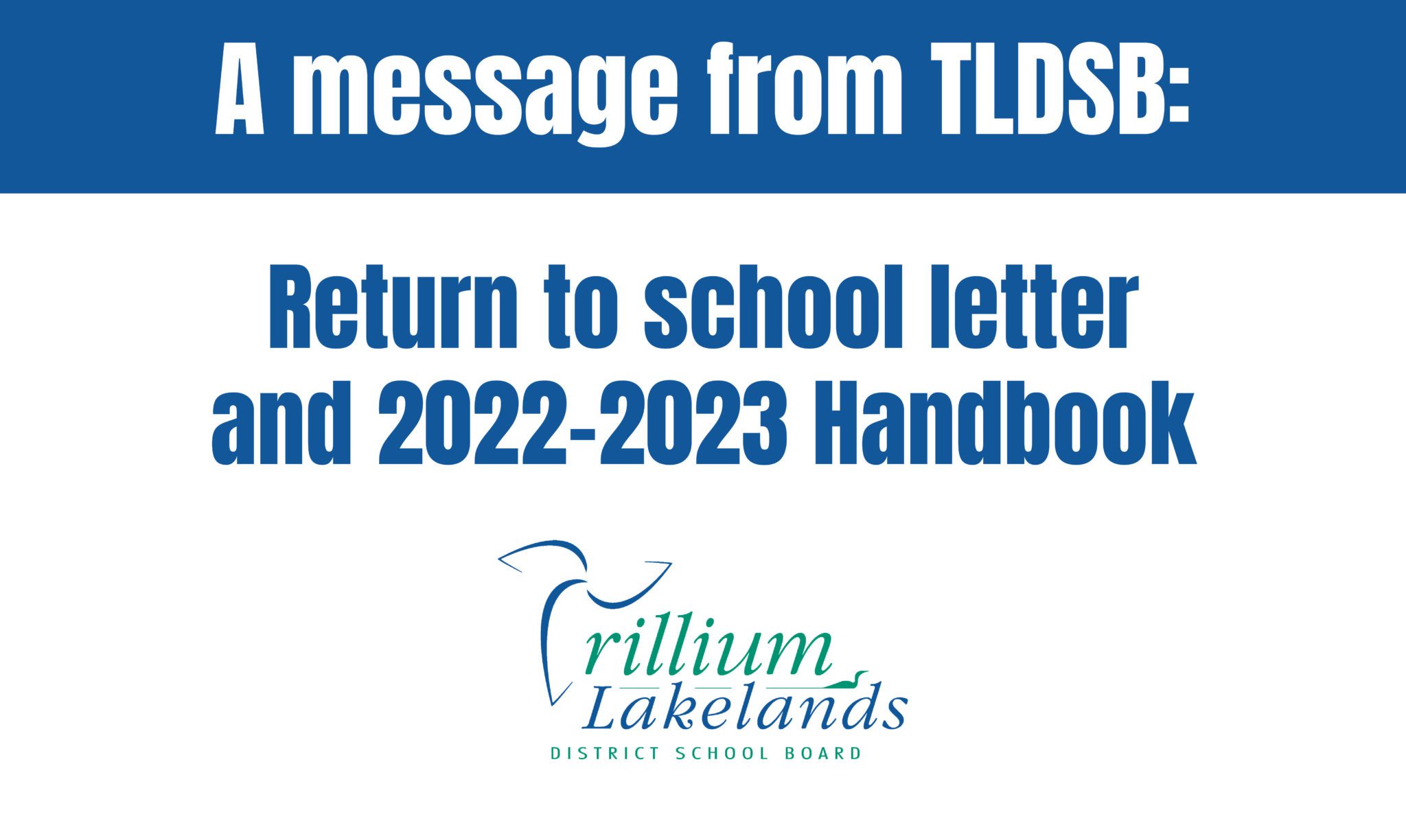 Letter from the Chair of the Board and Director of Education to TLDSB ...