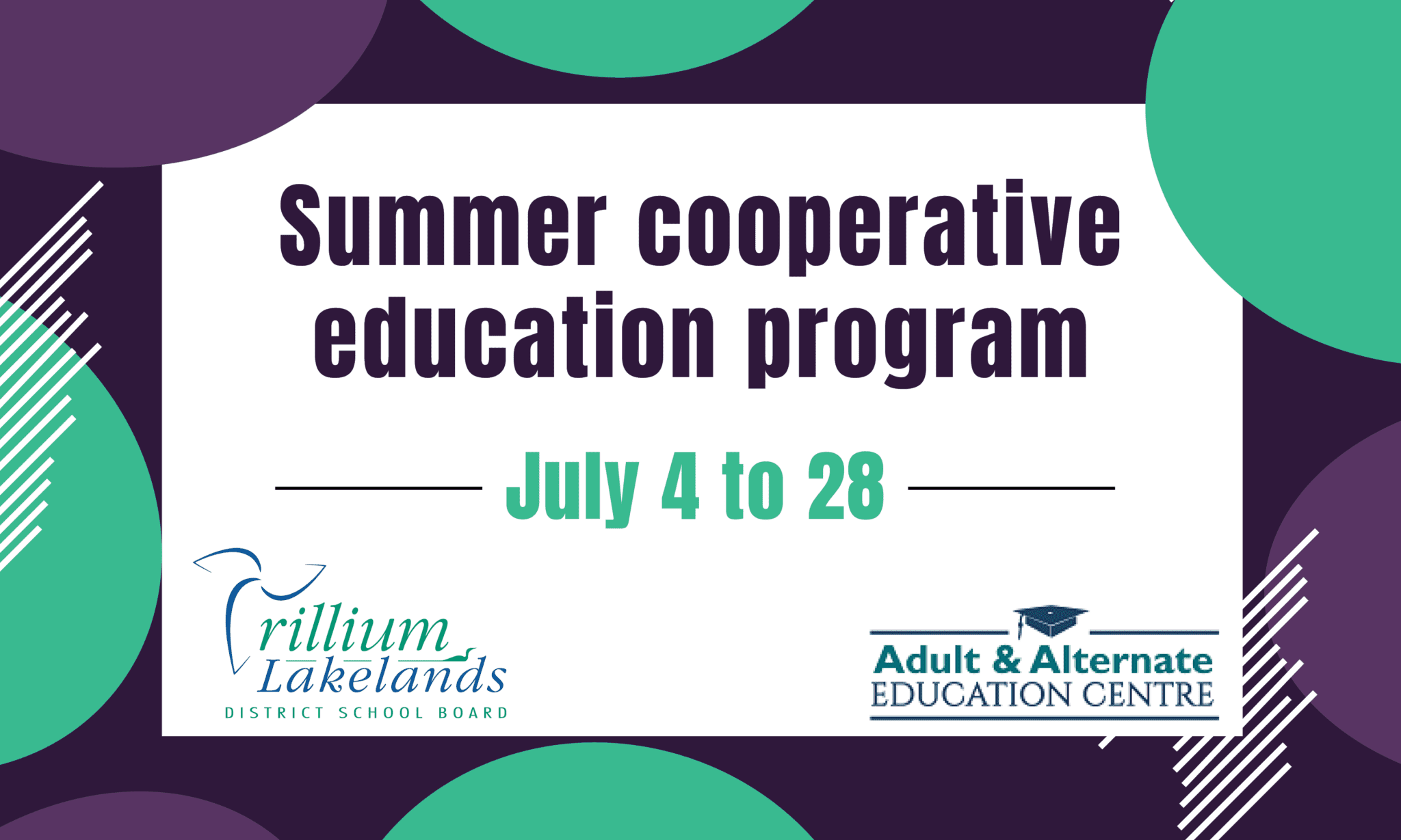 Summer cooperative education program available to Grade 10 and 11 ...